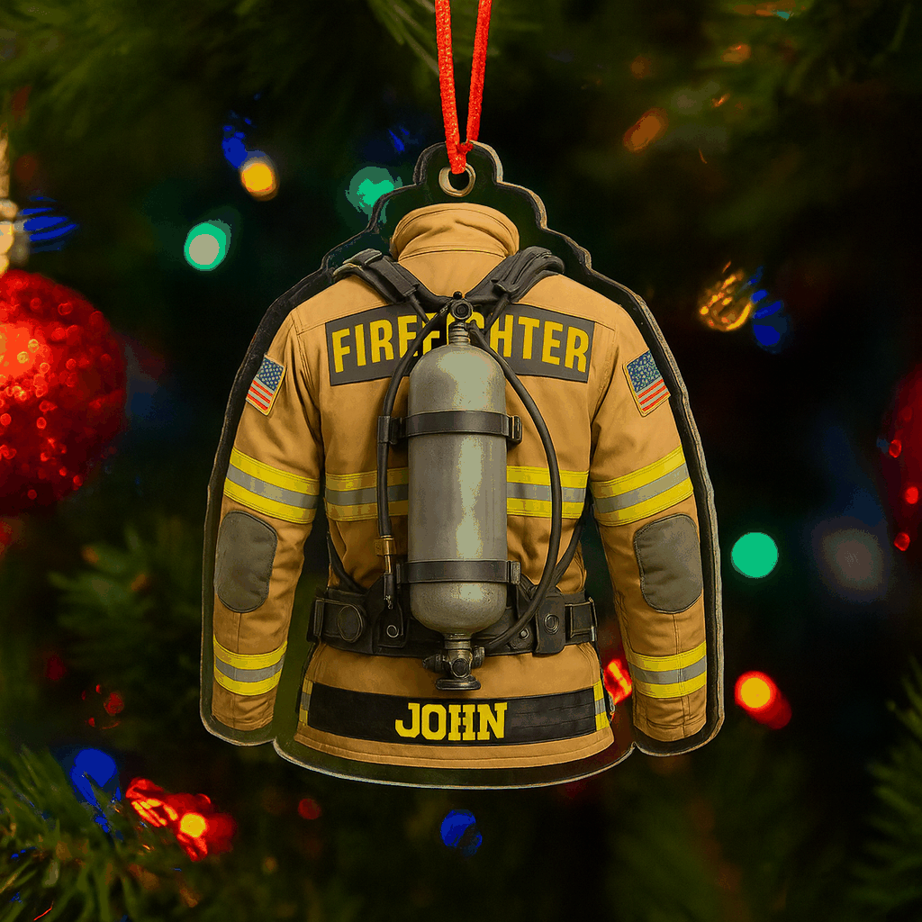 Firefighter Hero Acrylic Christmas Ornament - Fire Department Holiday ...