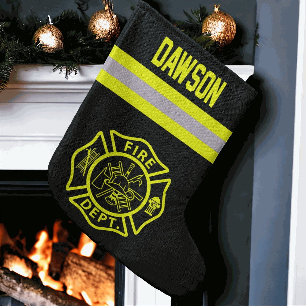 Cusom Name Firefighter Giant Holiday Stocking – Firerescuetm LLC