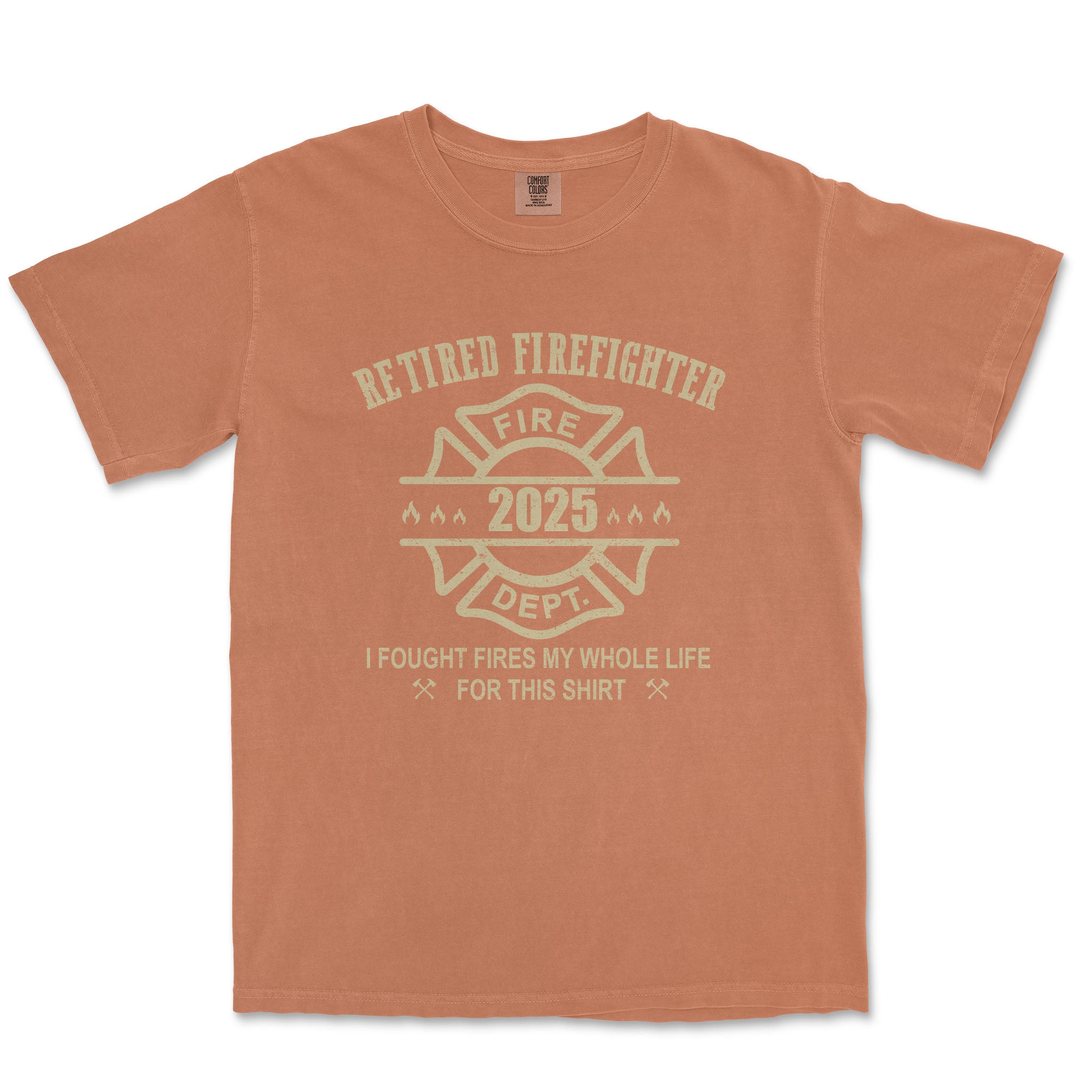 Retired Firefighter 2025 Women's Comfort Colors® 1717 Heavyweight T-Sh ...